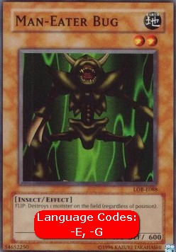 Man-Eater Bug (V.1 - Super Rare) - Legend of Blue Eyes White Dragon (S ...